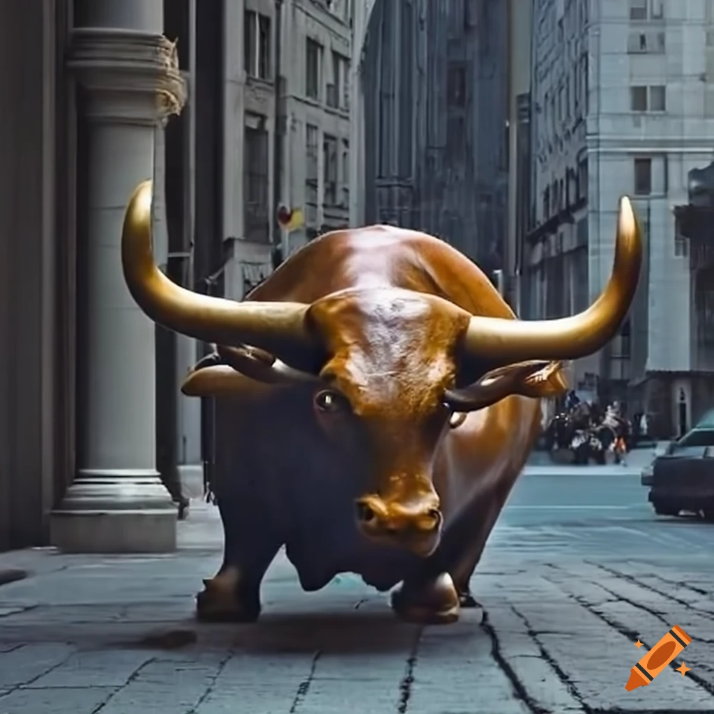 Image of the bull run on wall street on Craiyon