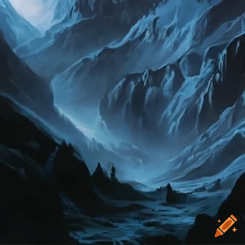 Mutating landscape in fantasy art on Craiyon