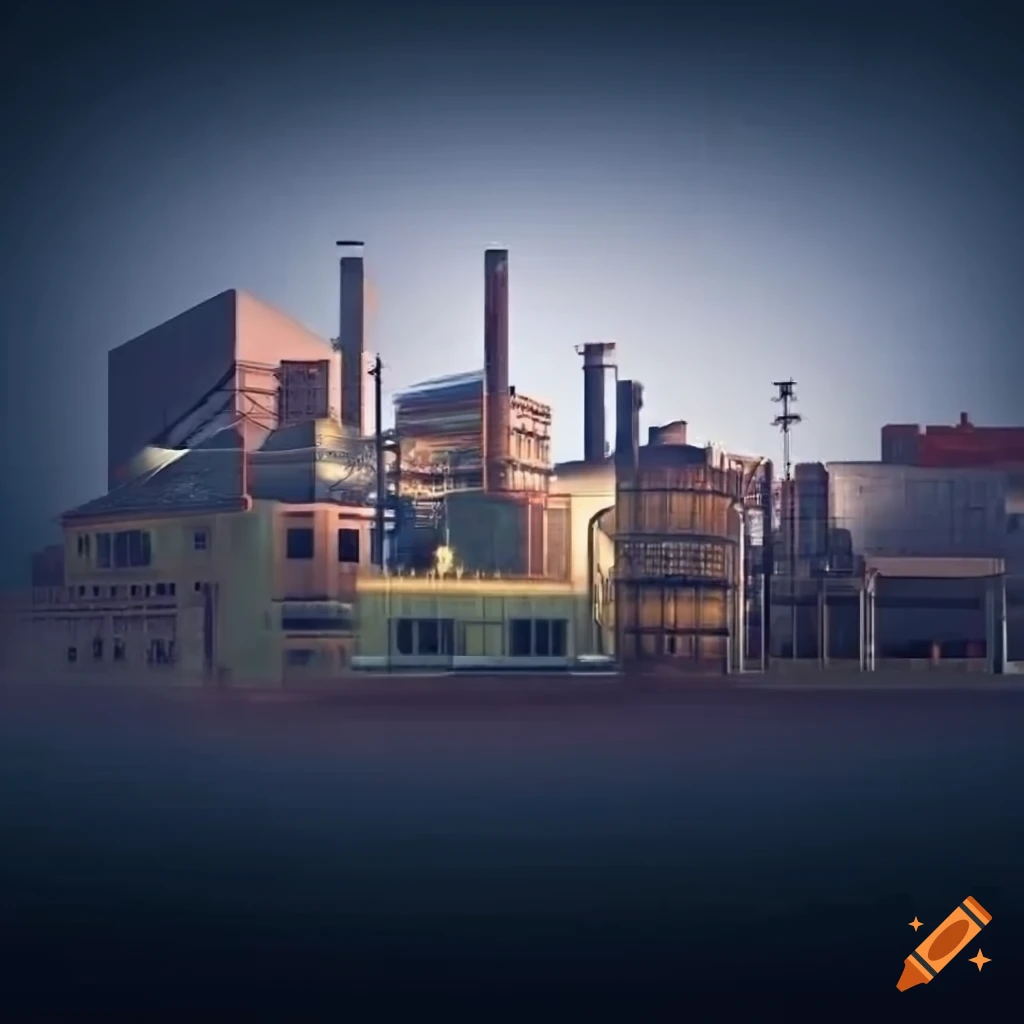 Realistic image of a high-tech chinese factory