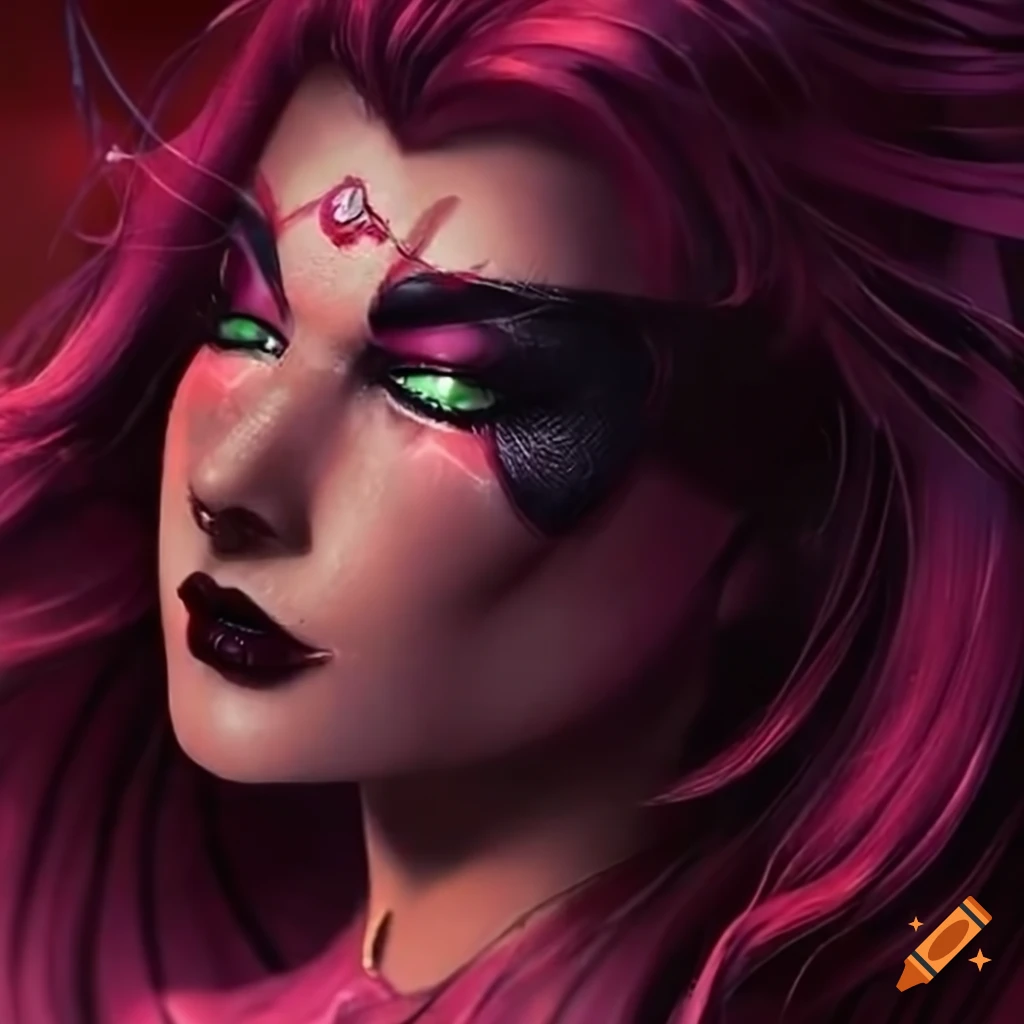 Illustration of a pink widow spider-woman