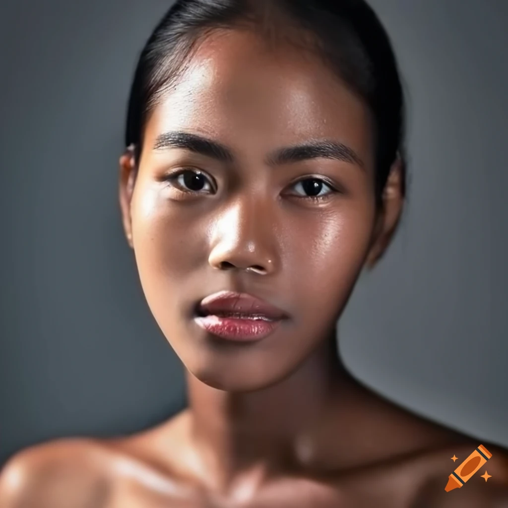 Close-up portrait of a stunning multiracial young woman on Craiyon