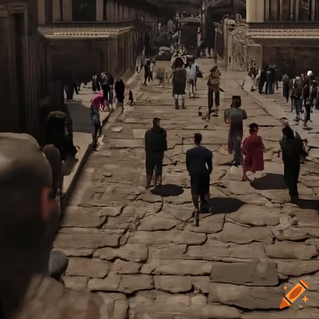 Top down view of a crowd in ancient Rome Agora on Craiyon
