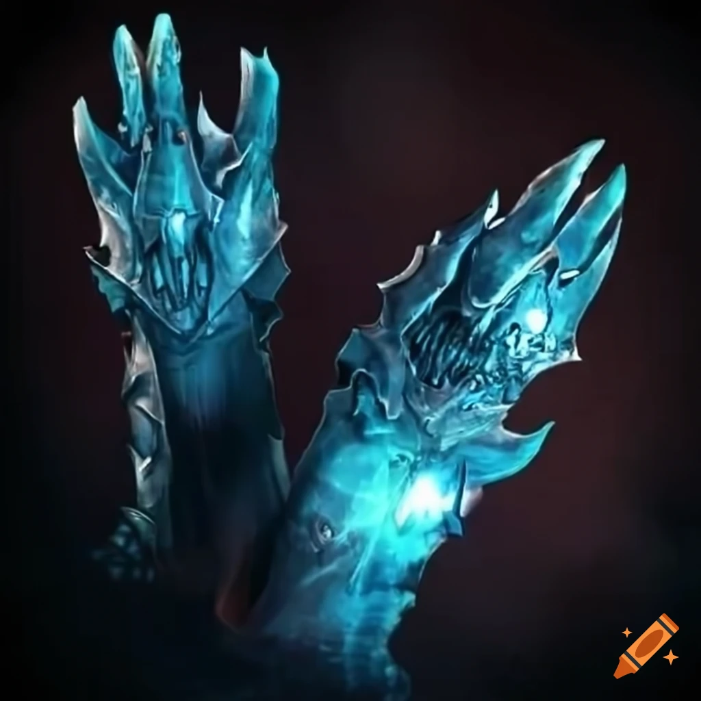 Image of demonic ice gauntlets on Craiyon