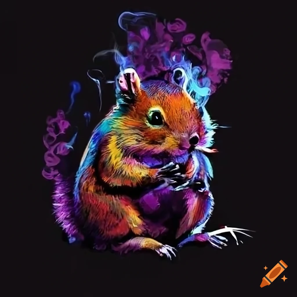 Cool squirrel smoking a cigarette on Craiyon