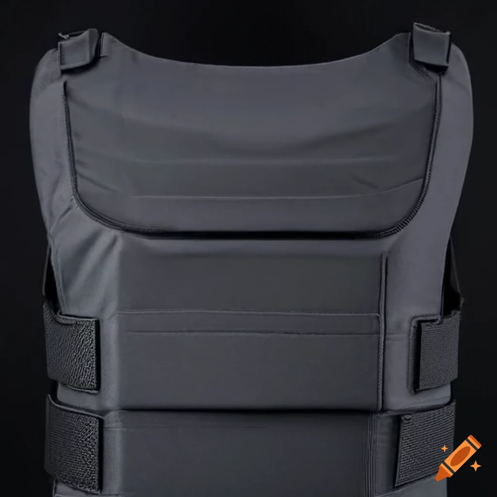 Close-up of a futuristic bulletproof jacket on Craiyon