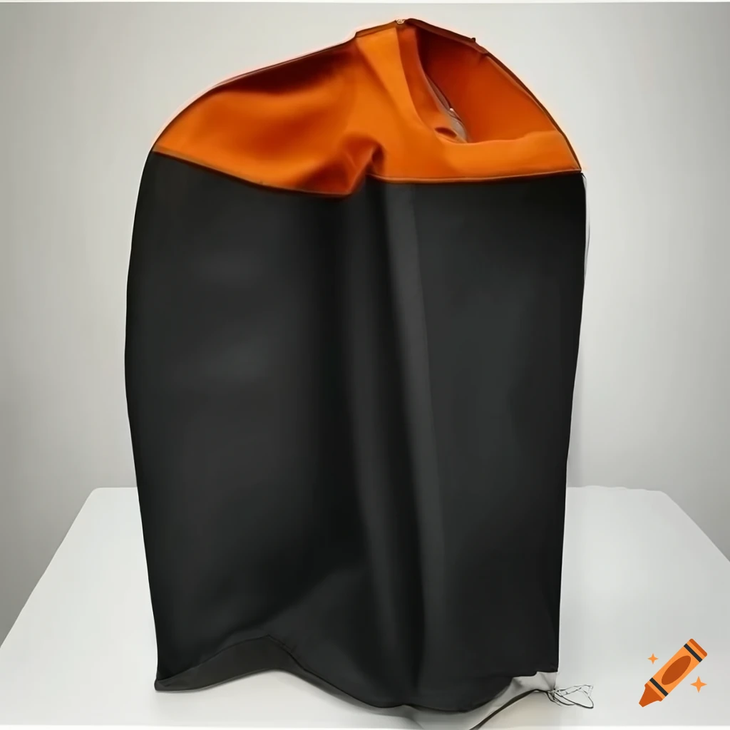 Stylish orange cotton and pvc outfit in the dark on Craiyon