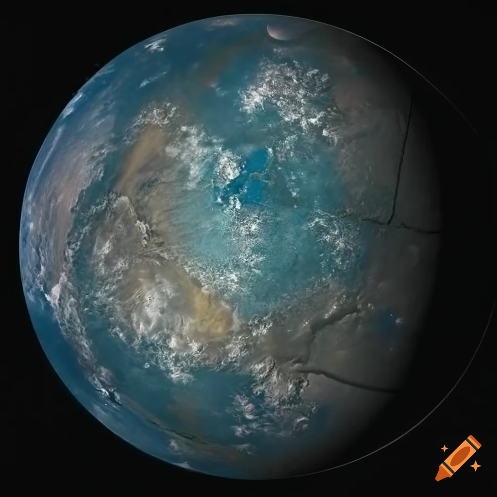 Matte painting of a detailed planet surface on Craiyon