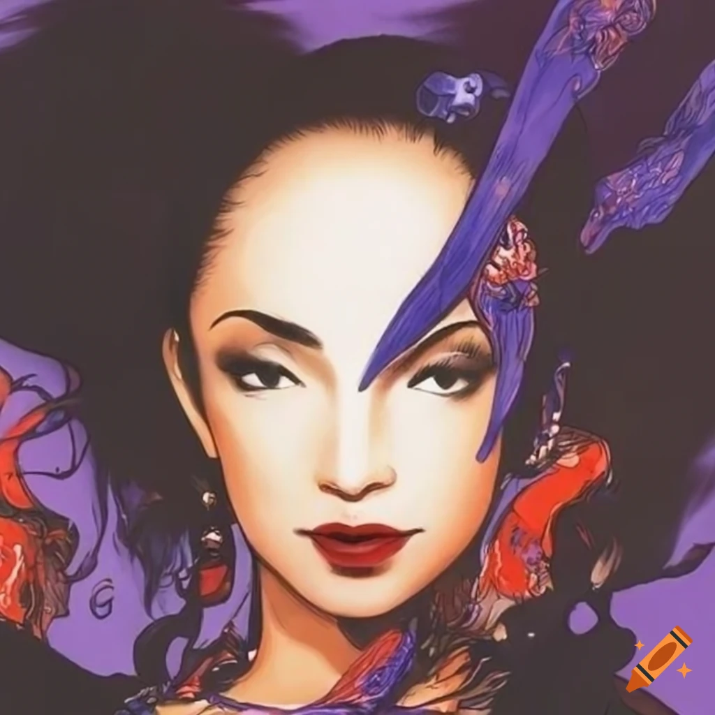 Illustration of sade's 'love deluxe' album cover on Craiyon