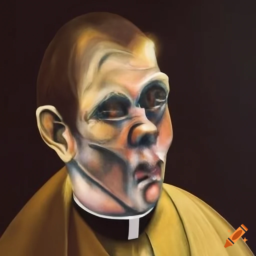 Surrealism painting inspired by picasso with a faceless vatican priest ...
