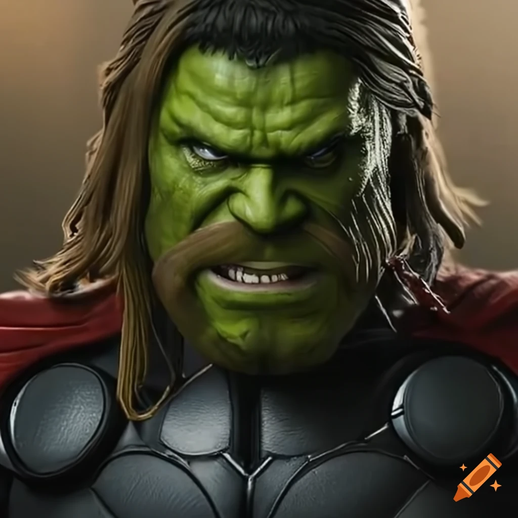 Depiction of thor as hulk