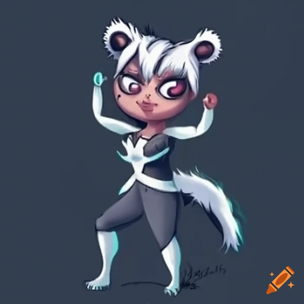 Female superhero with skunk theme on Craiyon