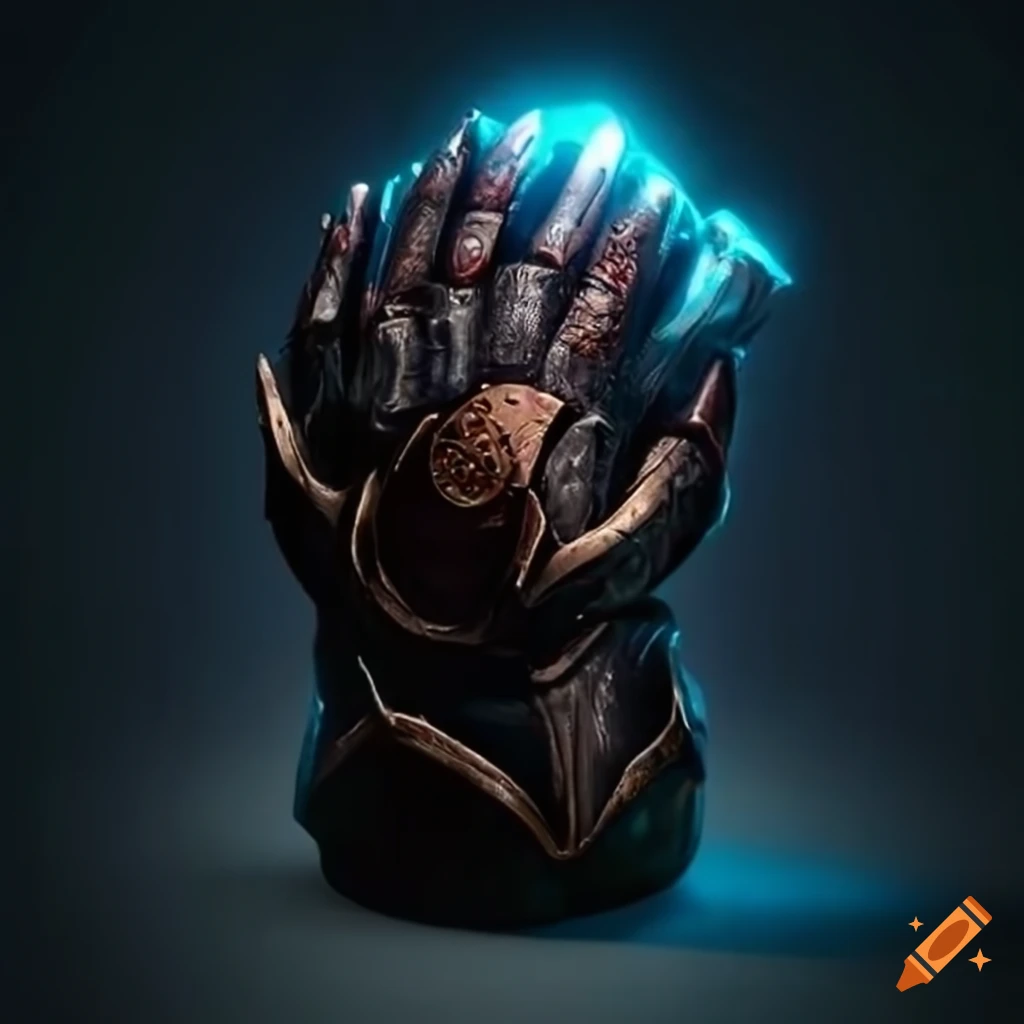 Gauntlet made of obsidian on Craiyon
