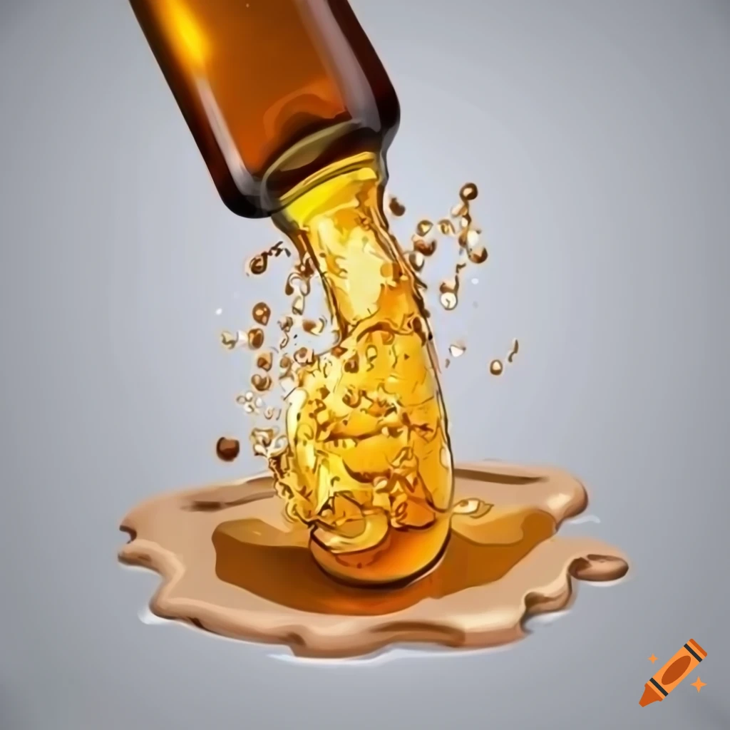 Illustration of a spilled beer bottle