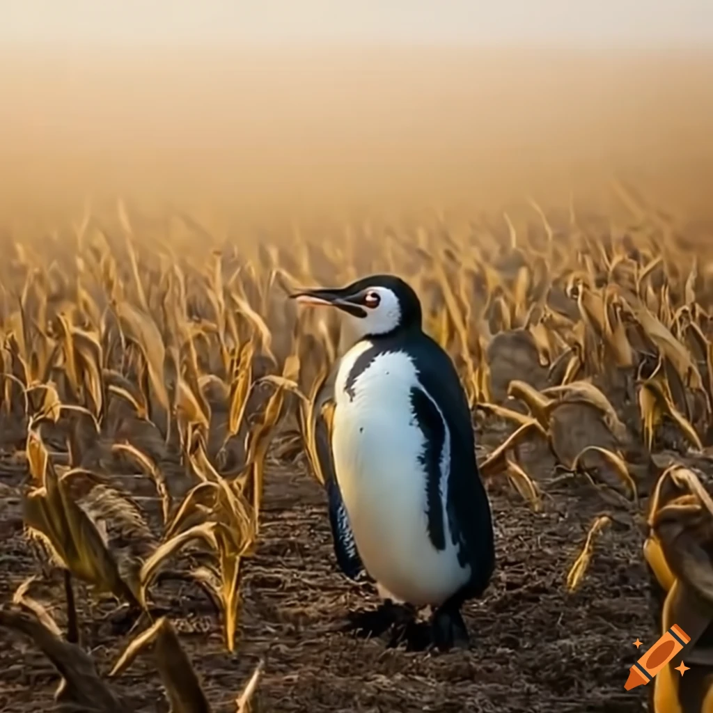 Funny image of a penguin driving a sports car on Craiyon