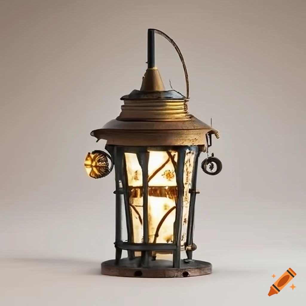 Steampunk style street lamp on Craiyon