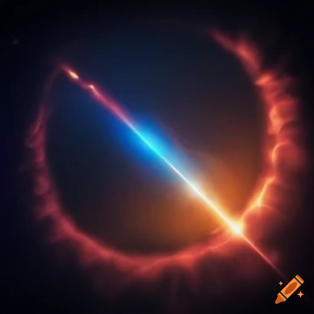 Artistic representation of celestial light phenomenon on Craiyon