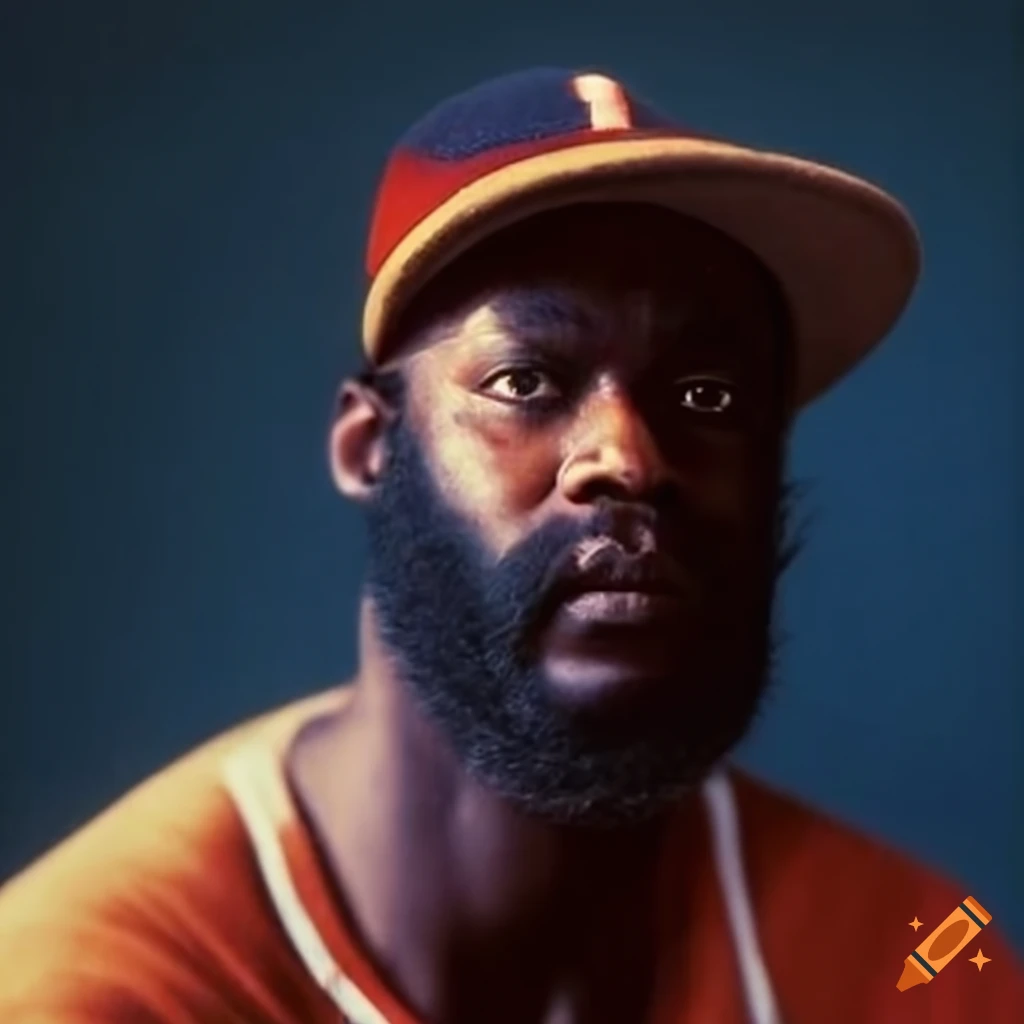Retro image of a baseball player with iconic facial hair on Craiyon