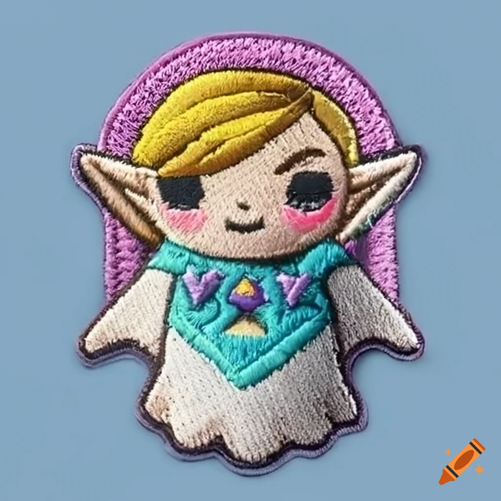 Cute ghost character on zelda-inspired patch on Craiyon
