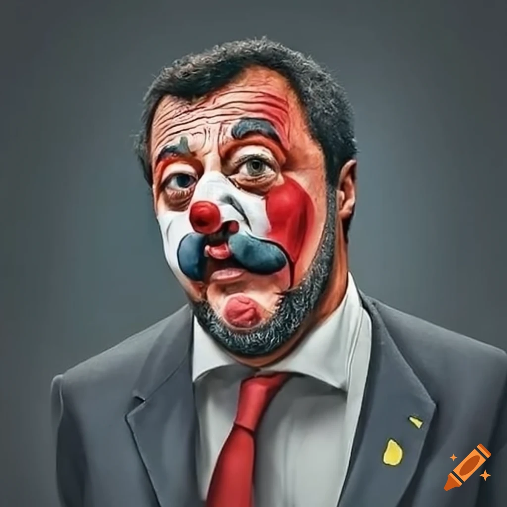 Italian politician matteo salvini in a white rabbit costume with a ...