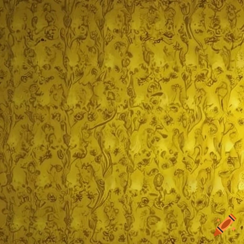Yellow wallpaper with intricate patterns on Craiyon