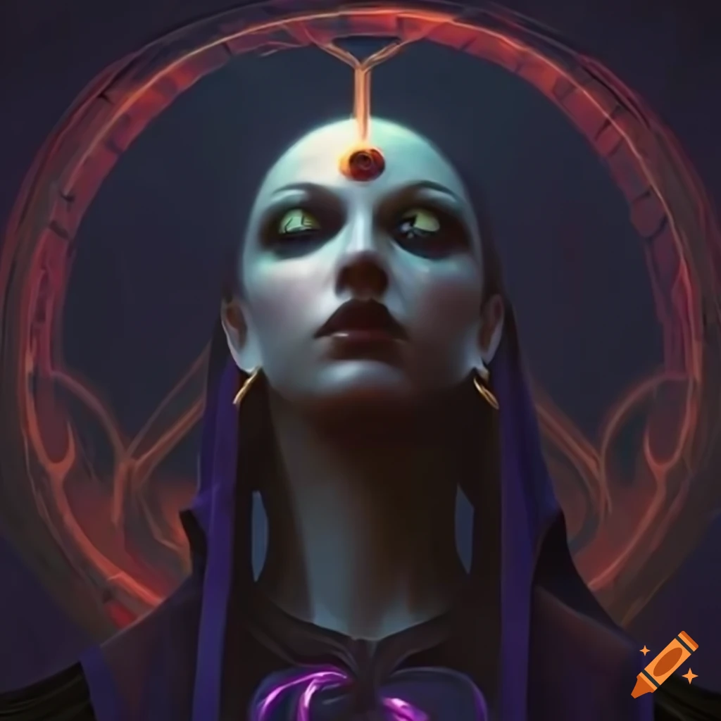 Painting of witches casting powerful magic in a circle on Craiyon