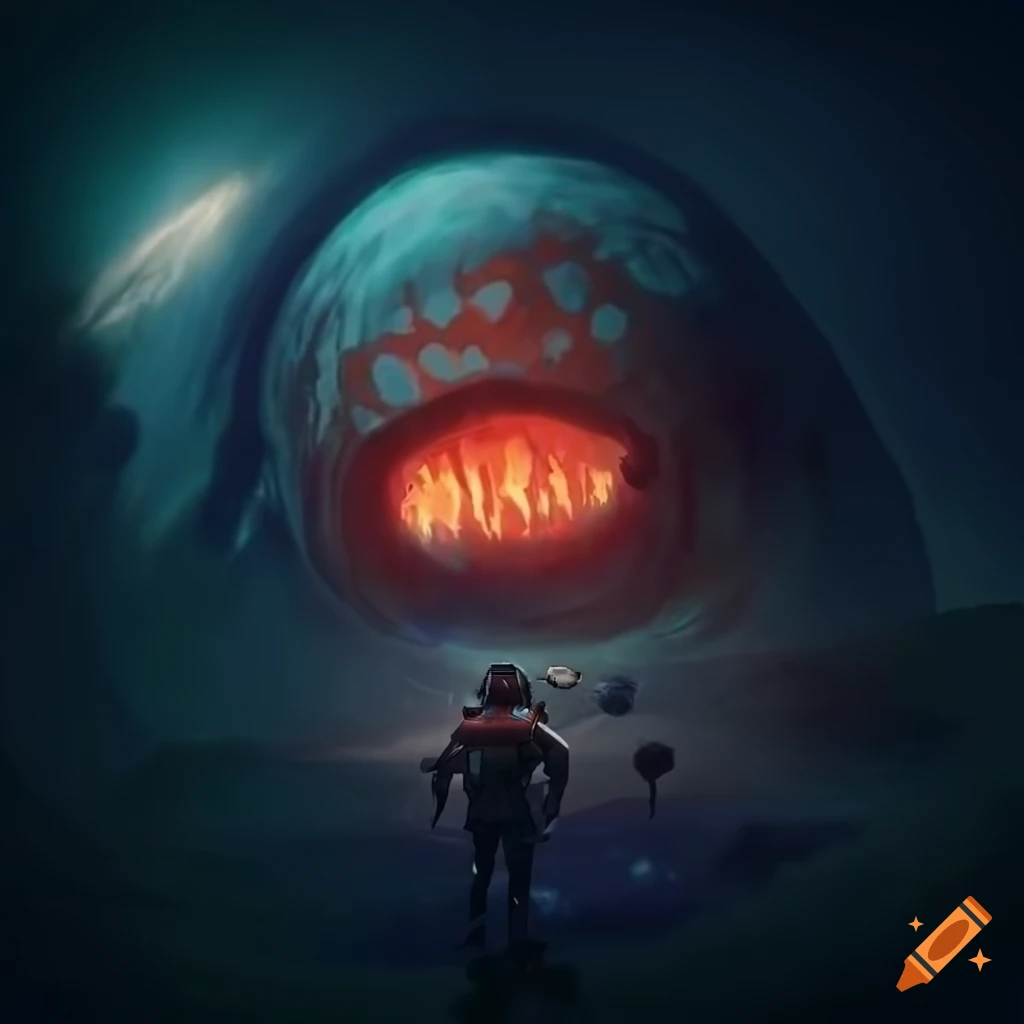 Spooky no man's sky cover art on Craiyon