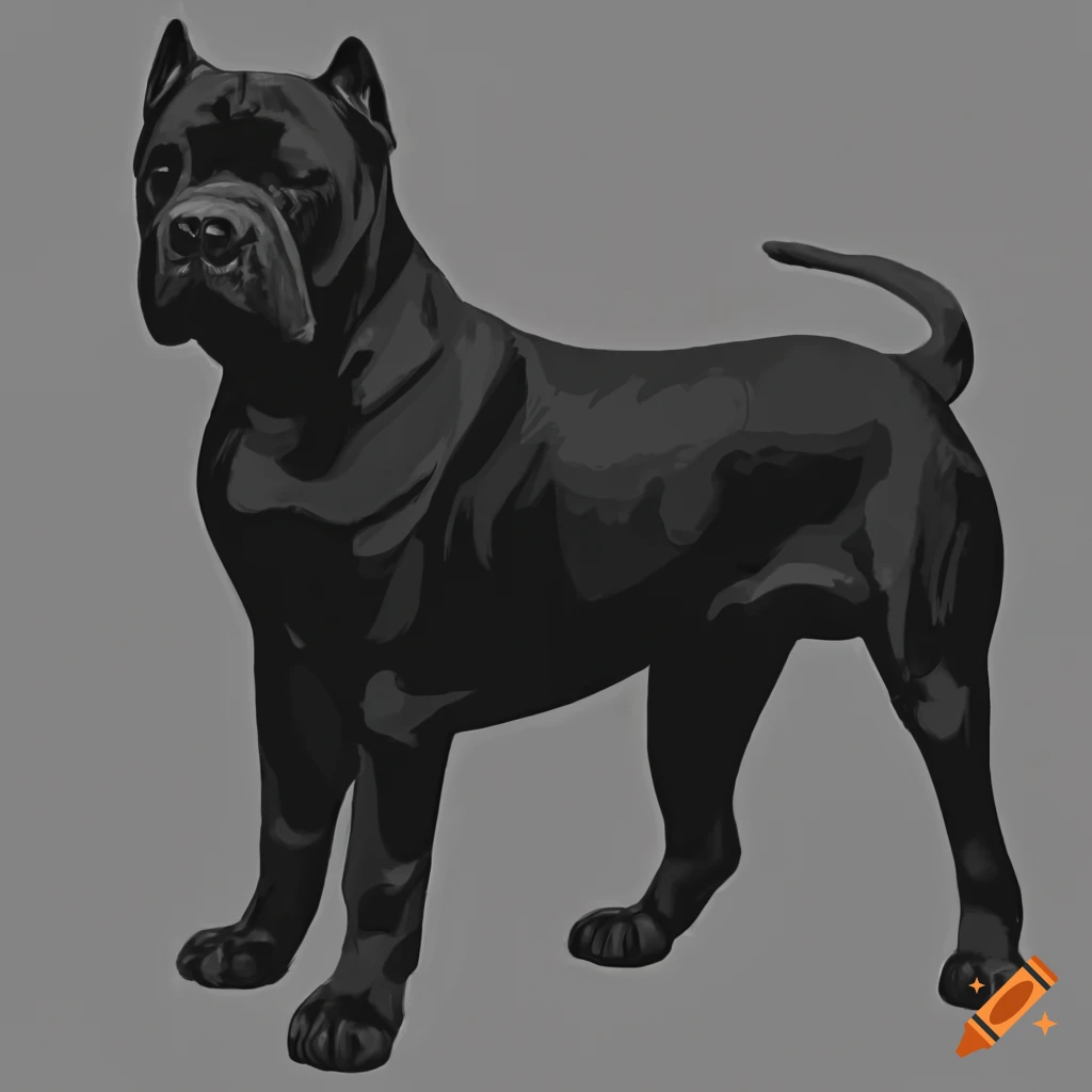 Retro style photo of a cane corso dog