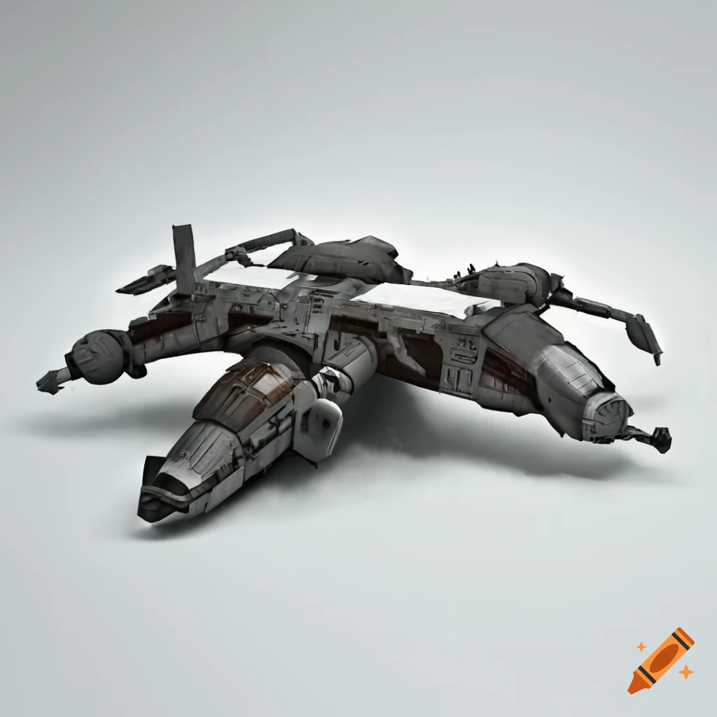 Scifi gunship illustration on Craiyon