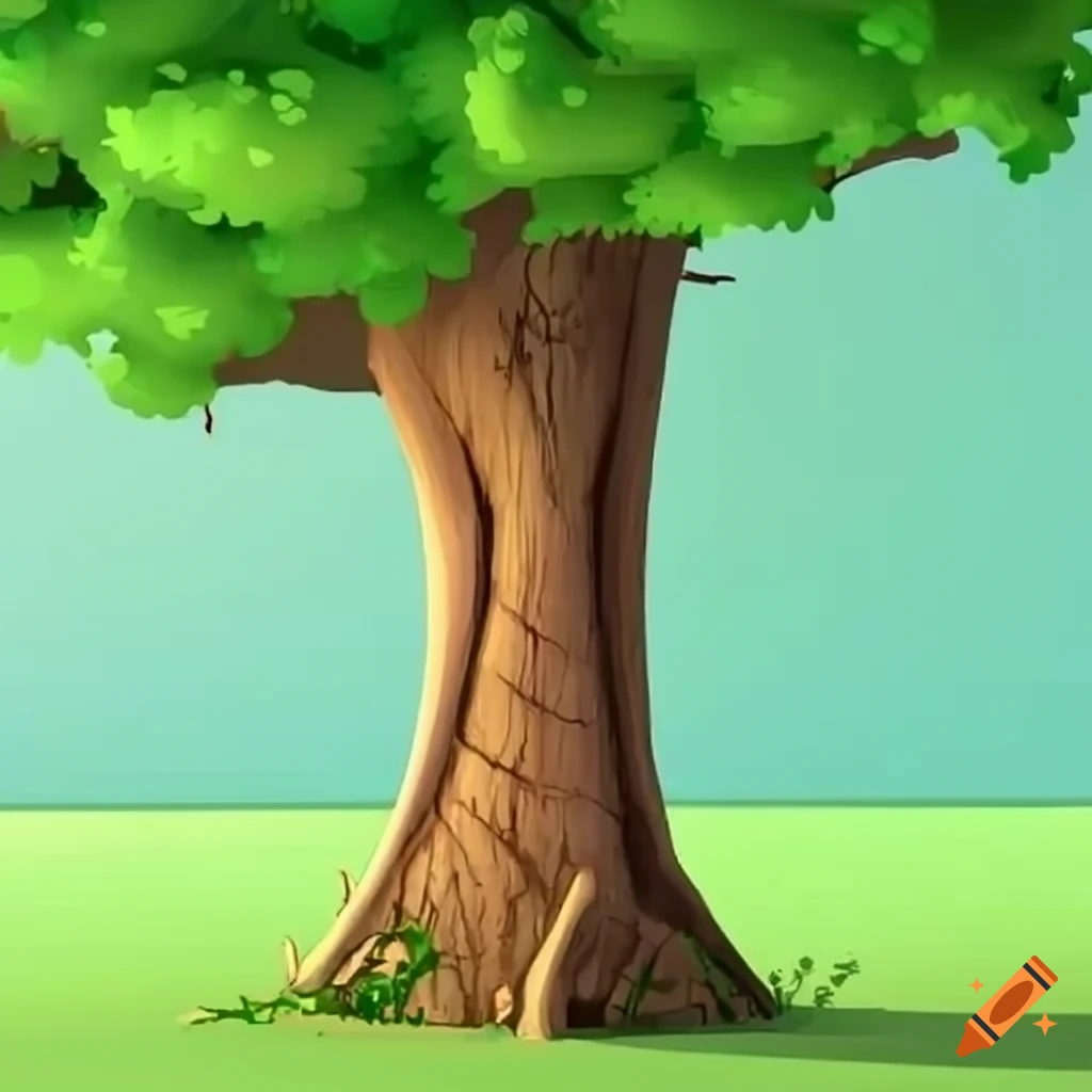 Digital artwork of a character holding a tree trunk