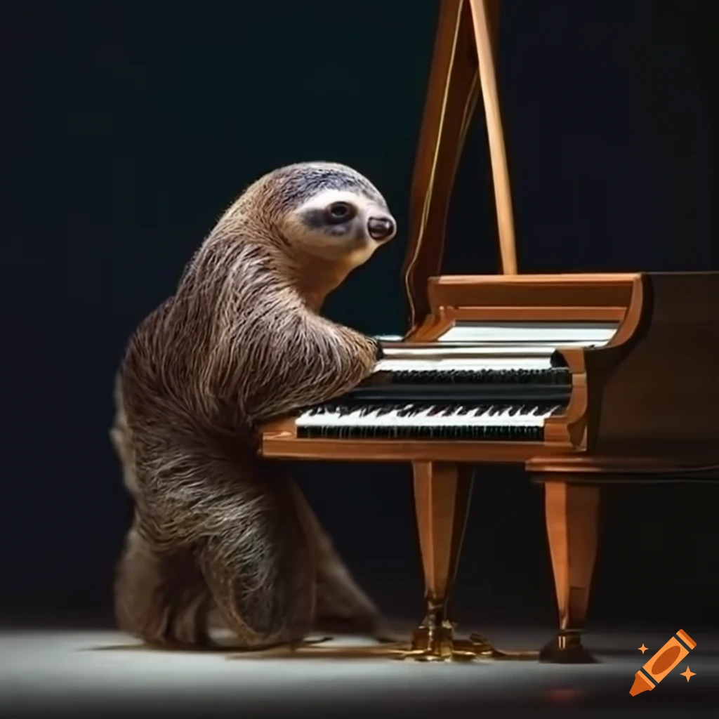 Sloth in a rocking chair with a cup of coffee on Craiyon