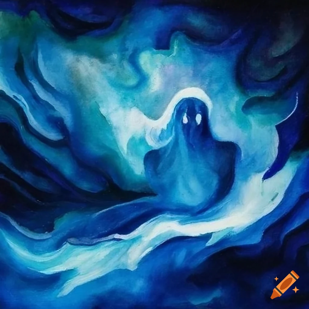 Image of a ghost leaving a music box on Craiyon