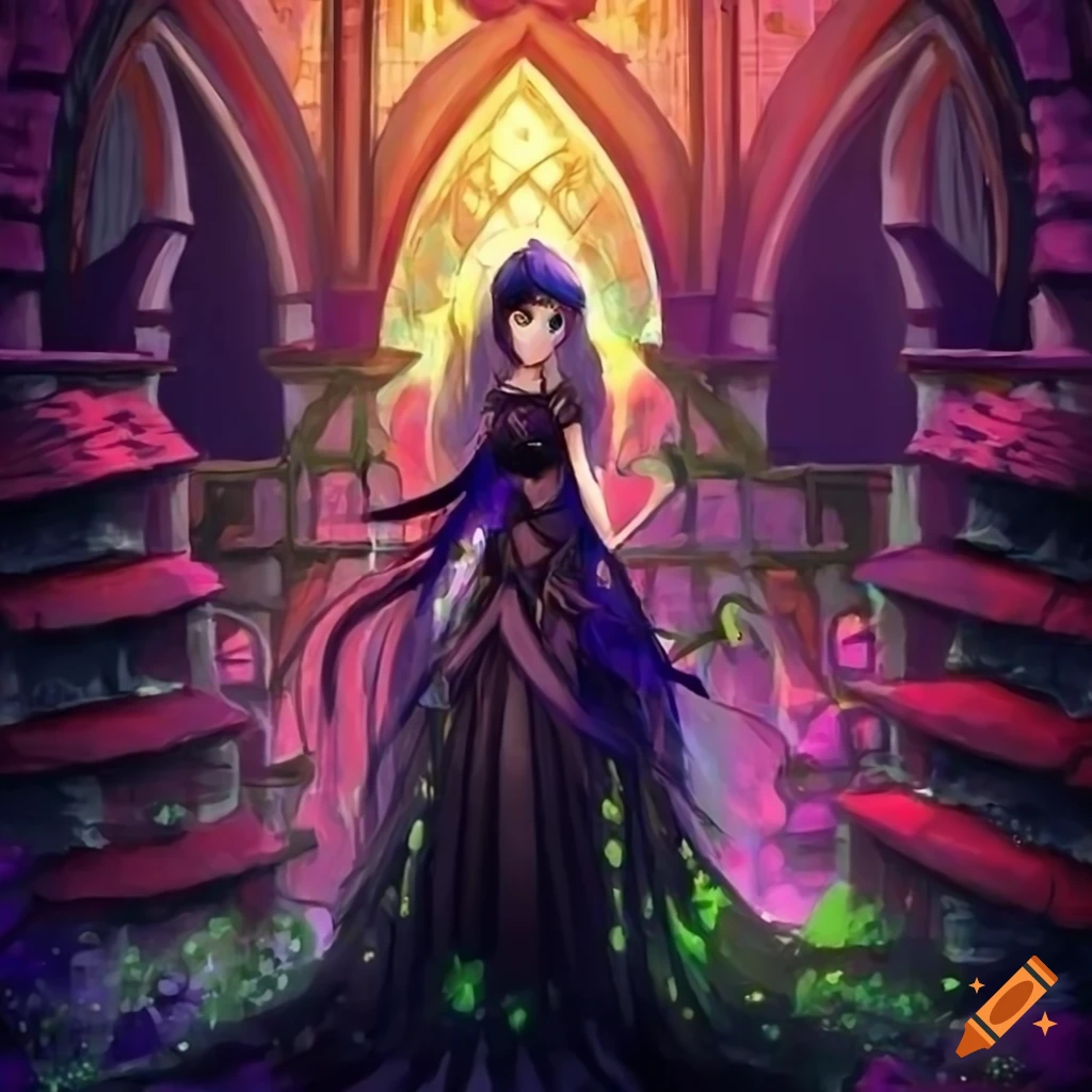 Gothic witch casting a magical spell on Craiyon