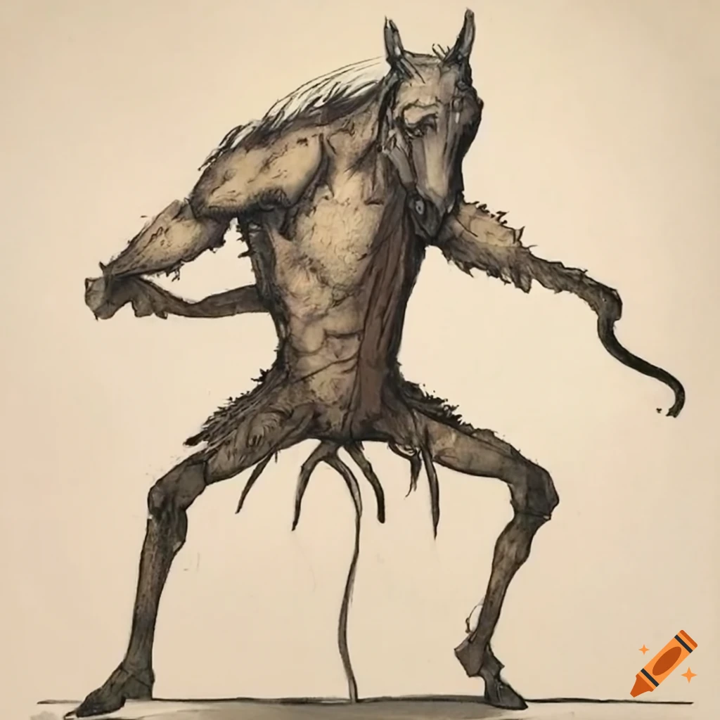 Illustration of a Nuckelavee mythical creature on Craiyon