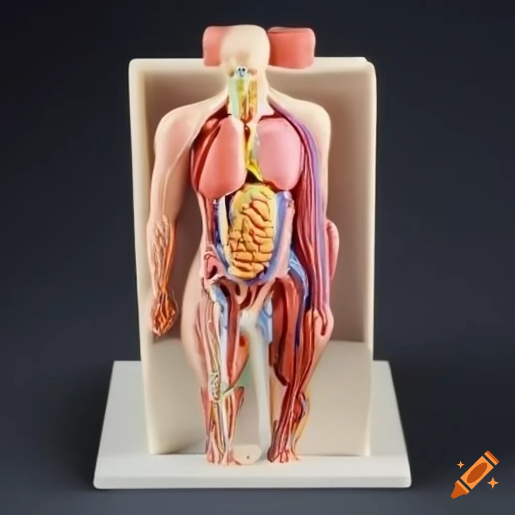 Photorealistic human anatomy model in pastel colors on Craiyon