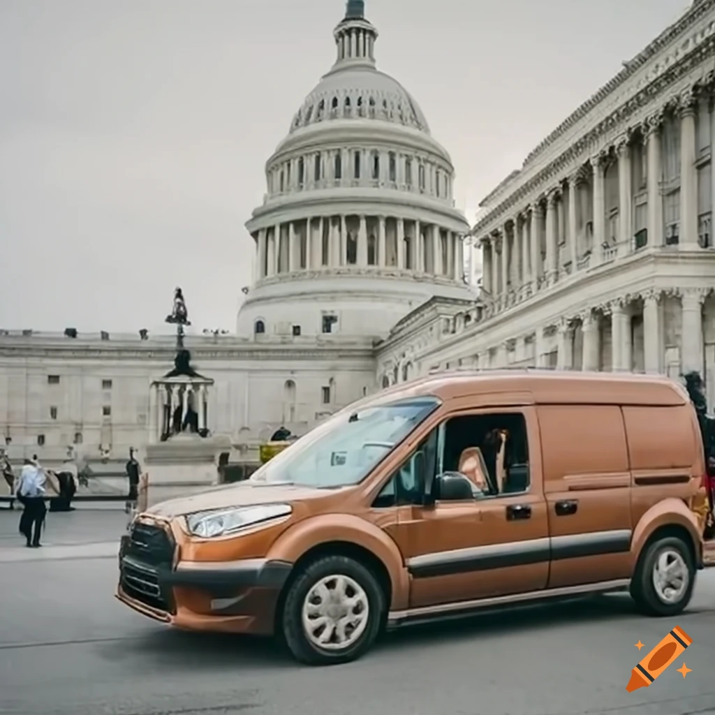 Ford transit connect van in front of the u.s. capitol building on Craiyon