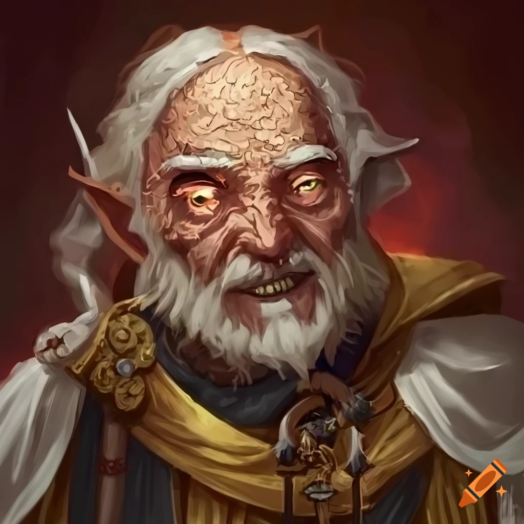 Art of an old cleric with a warm smile on Craiyon