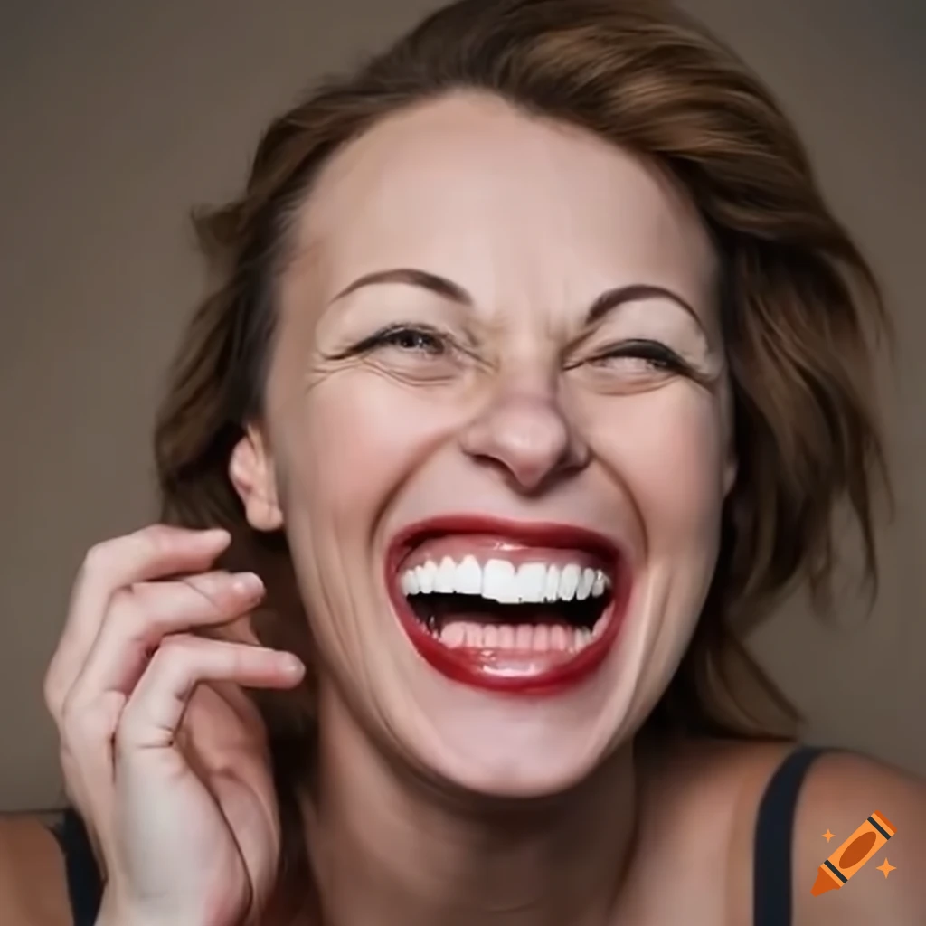 Woman laughing on Craiyon