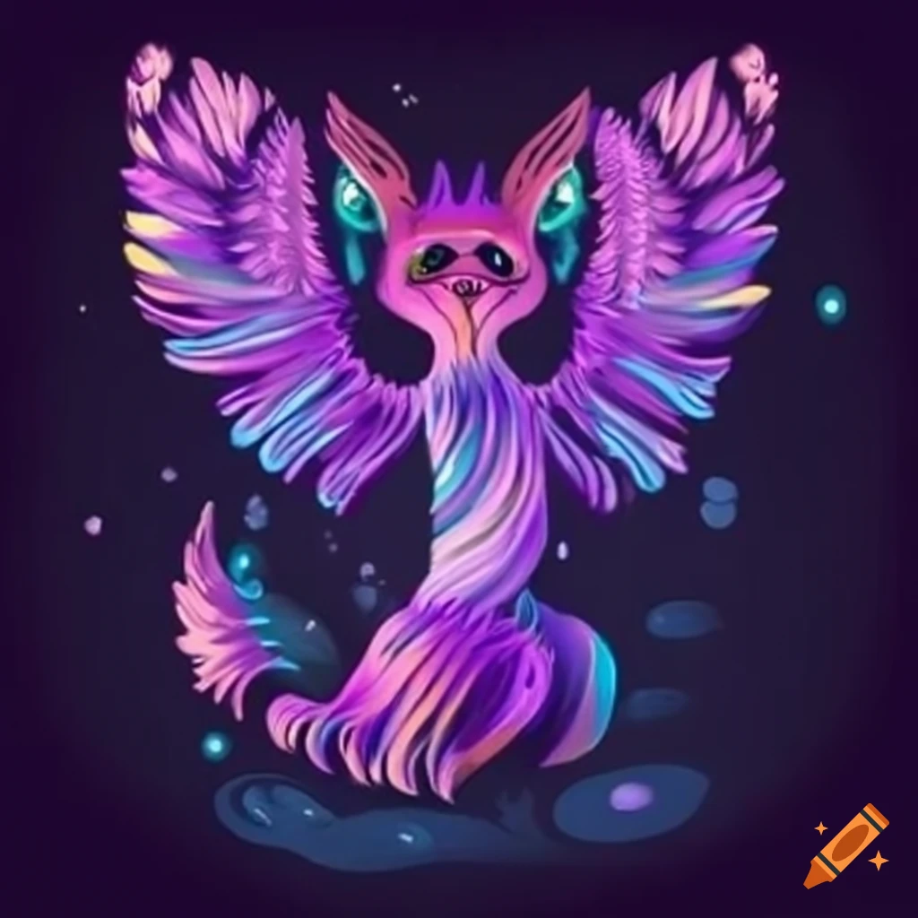 Illustration of a lavender-furred mystical creature with black stripes ...