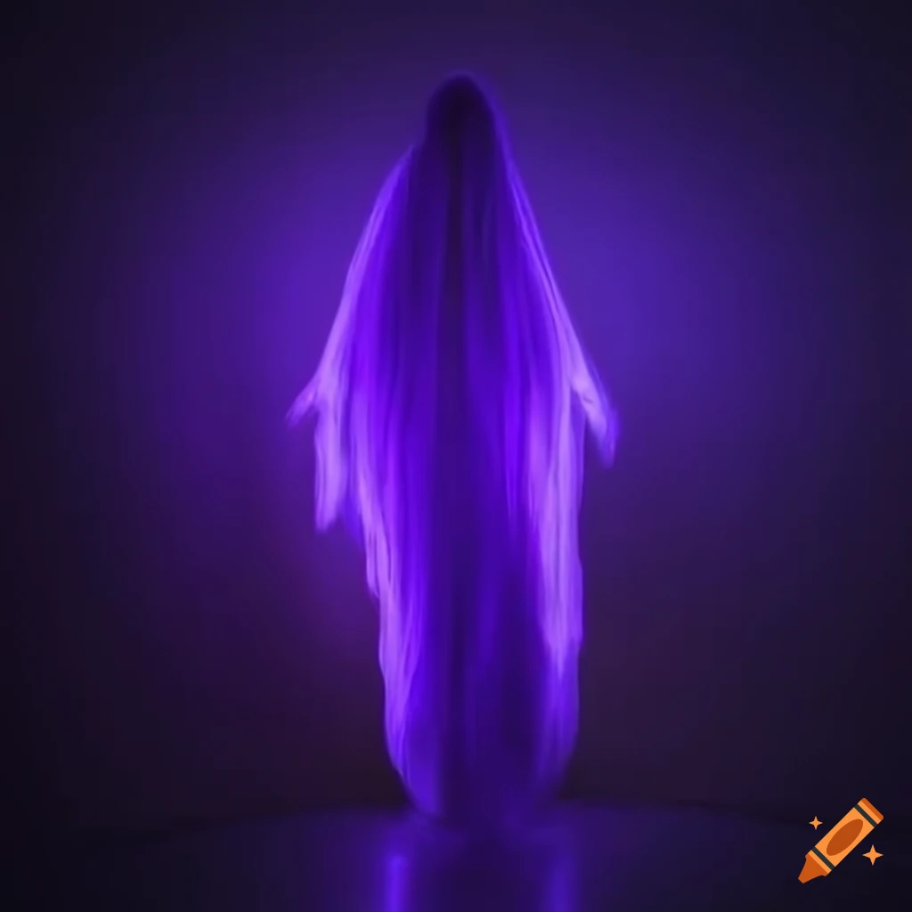 Neon purple ethereal ghost artwork on Craiyon