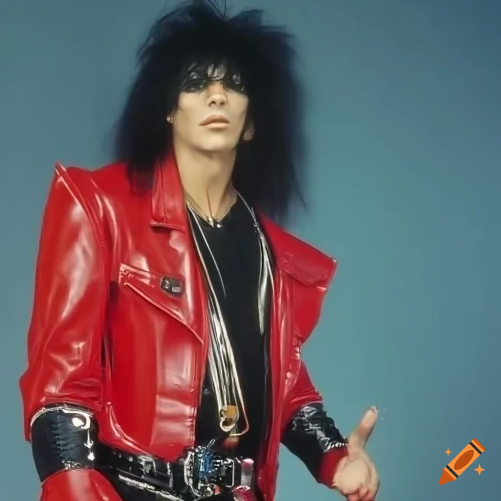 Image of an 80s glam metal rockstar on Craiyon