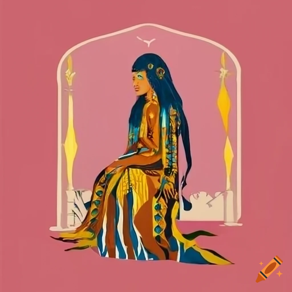 Vector illustration of the empress tarot card