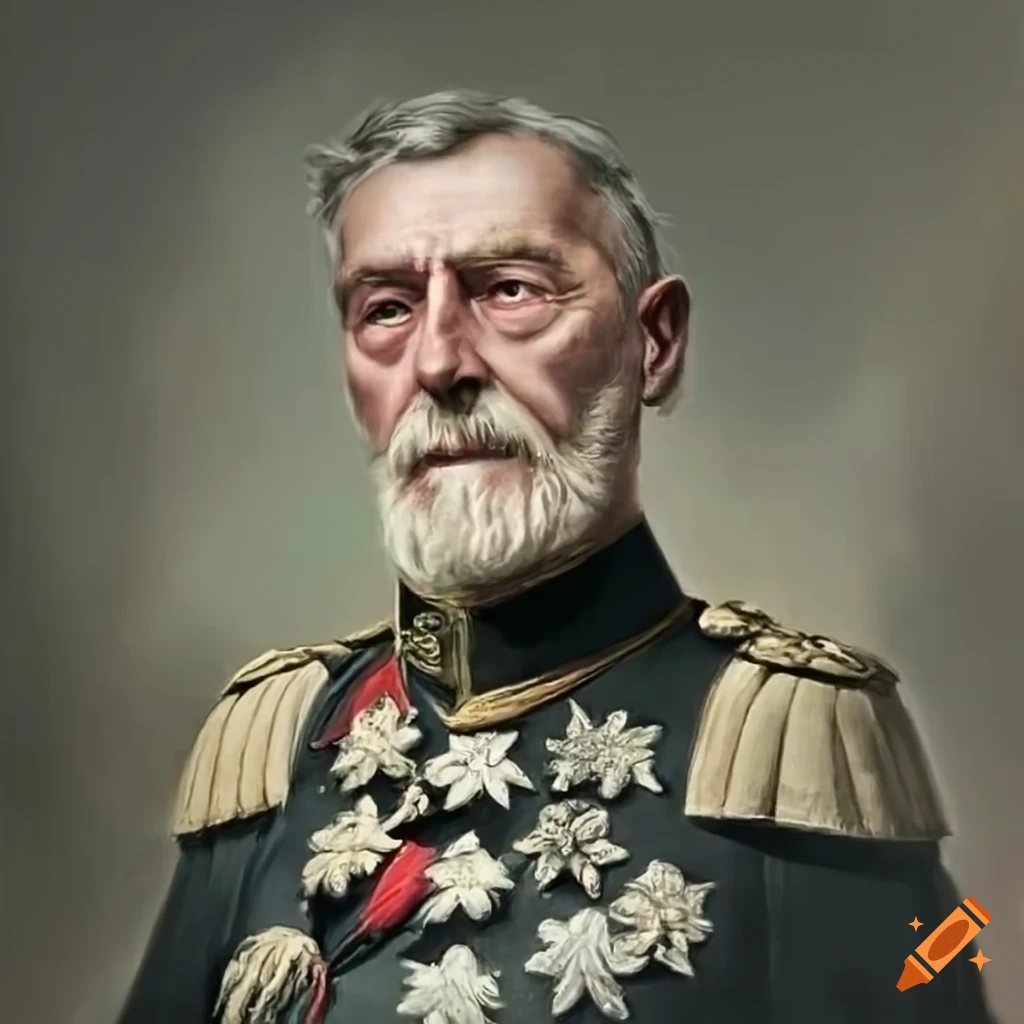 Portrait of a French general from World War II on Craiyon