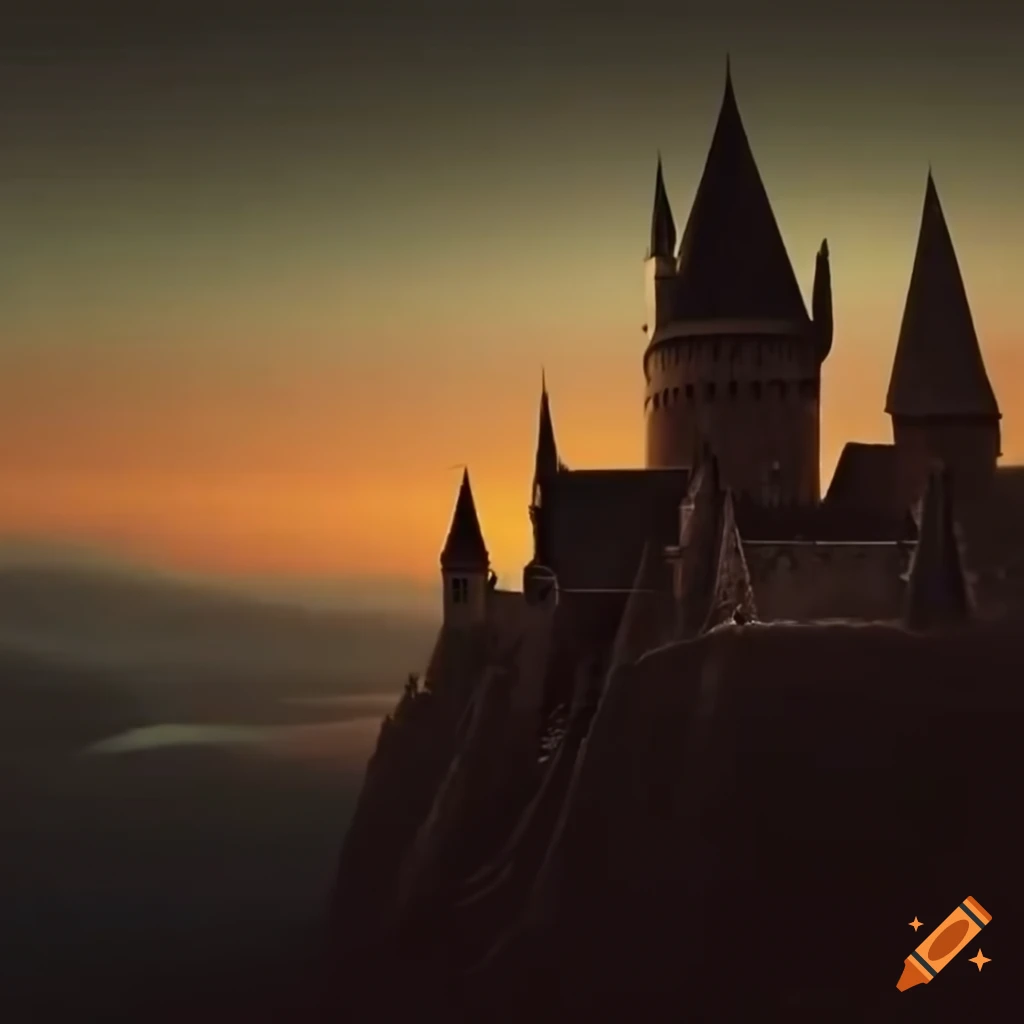Hogwarts castle in golden hour on Craiyon