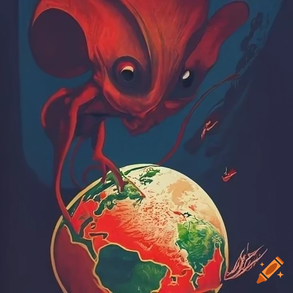 Poster of an alien mouse invading earth