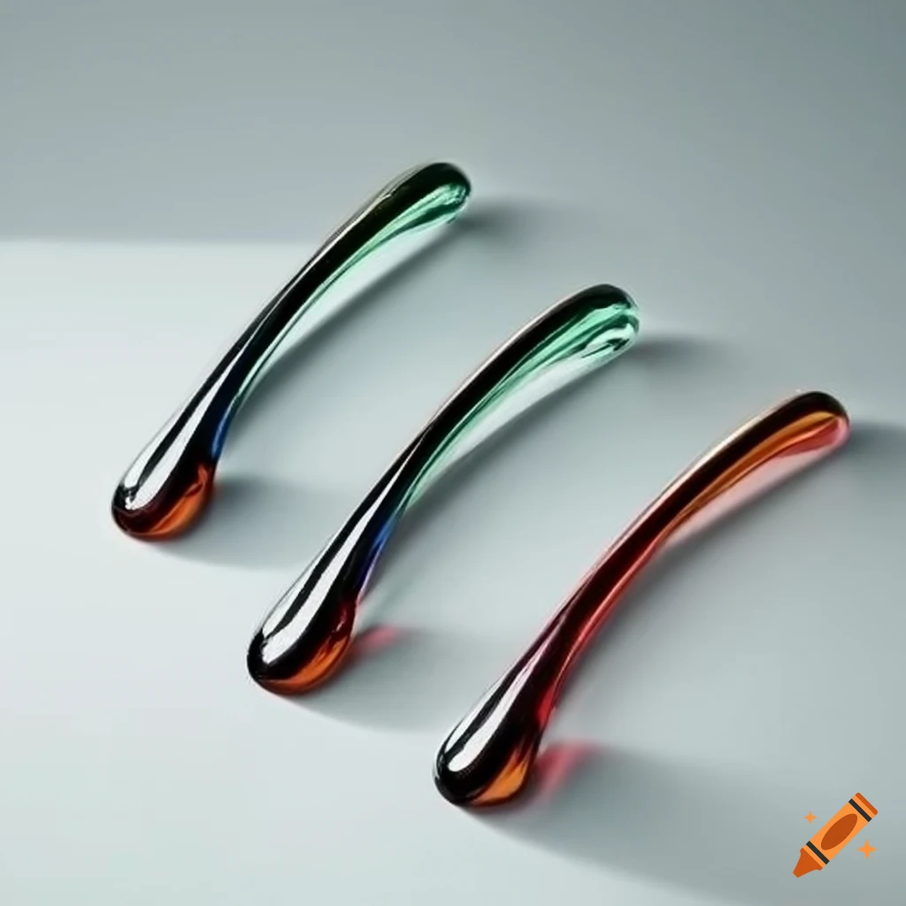 Elegant silver polished door and cabinet handle on Craiyon