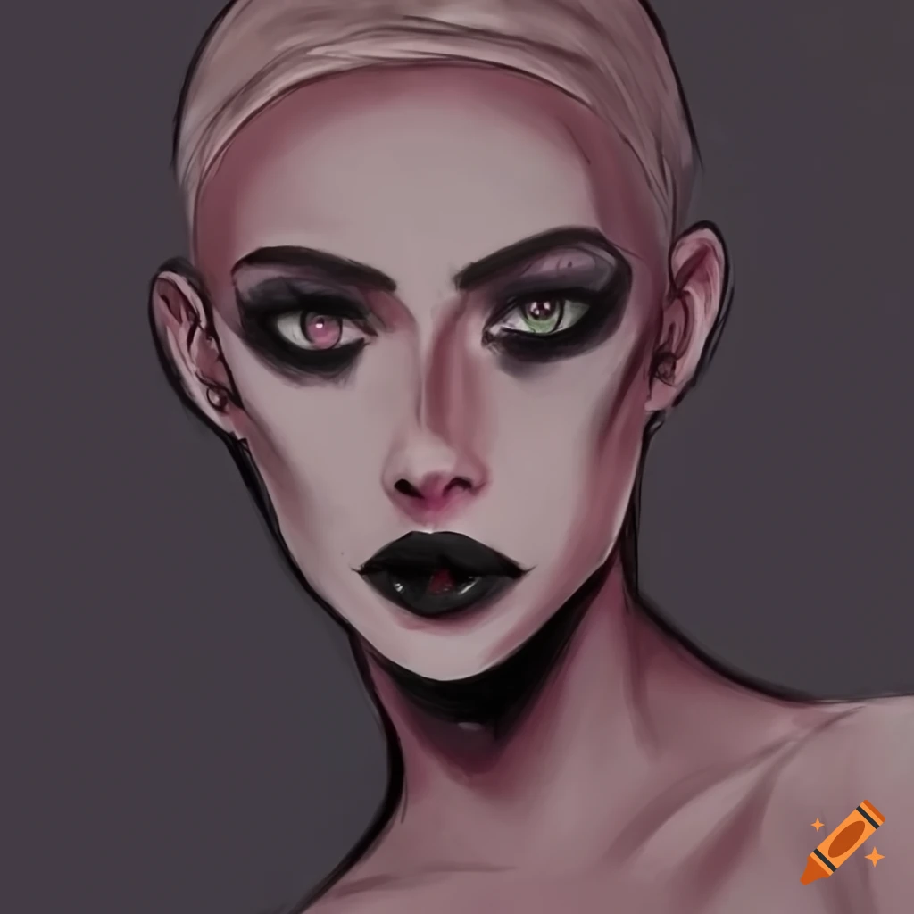 Pen sketch of a bold and edgy woman