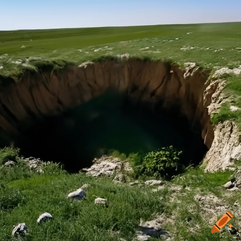 Dramatic limestone landscape with wild wheat fields