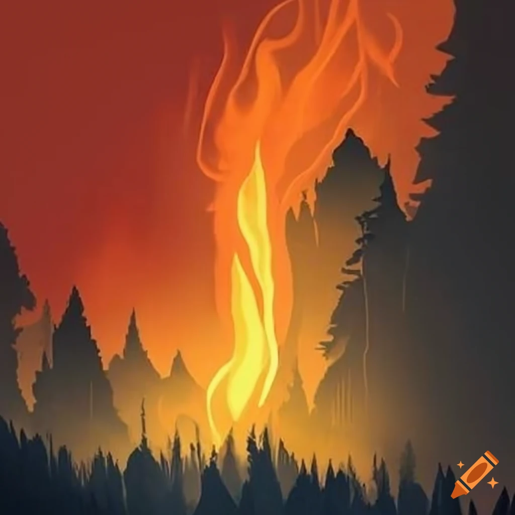 Graphic representation of a wildfire