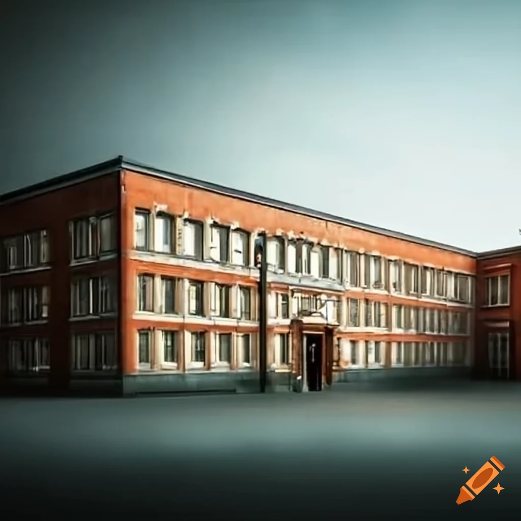 Front of a school building on Craiyon