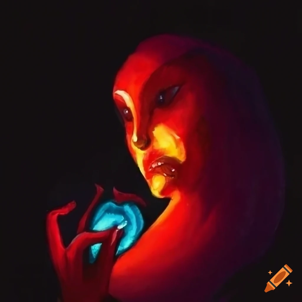 Watercolor painting of a devil summoning on Craiyon